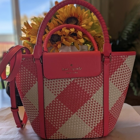 kate spade | Bags | Nwt Kate Spade New York Gingham Satchel Crossbody ...